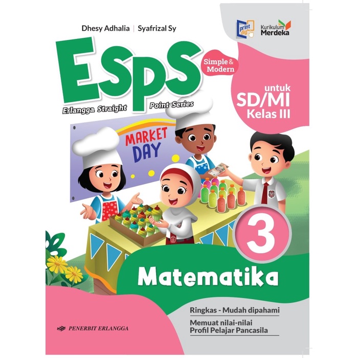 Jual 0025100720 - BUKU ERLANGGA ORIGINAL ESPS MATEMATIKA SD/MI KELAS 3 KURIKULUM MERDEKA ...