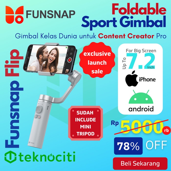 Jual FUNSNAP Flip 3-Axis Sport Gimbal Stabilizer HP Capture Pi Foldable ...