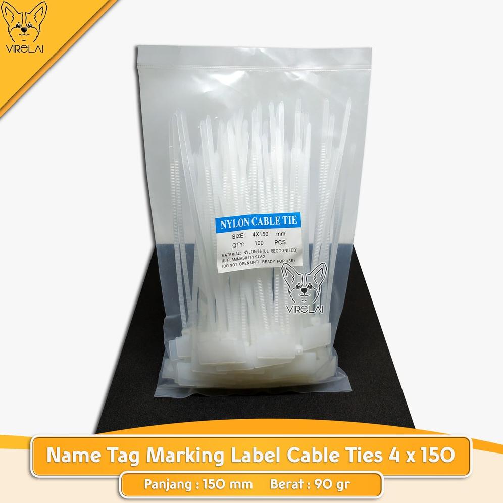 Jual Populer [100 Biji] Name Tag Marking Label Cable Ties / Kabel Ties ...