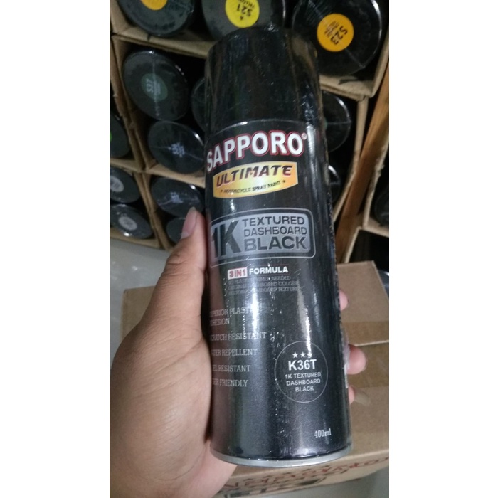 Jual Cat Spray Sapporo Ultimate K36T 1K Textured Dashboard Black original | Shopee Indonesia