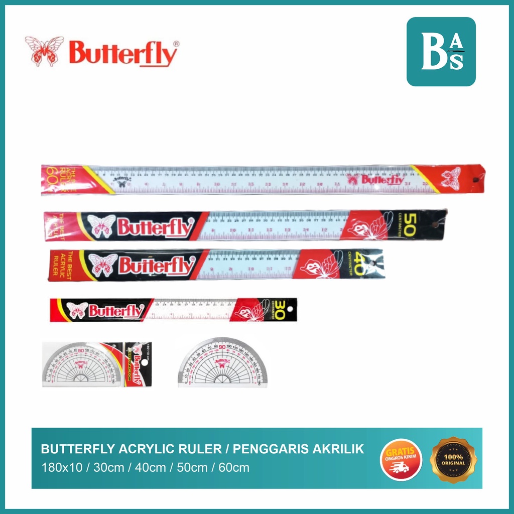 Jual Butterfly Acrylic Ruler / Penggaris Acrylic | Shopee Indonesia