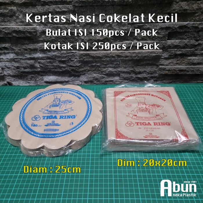 Jual Bestseller Kertas Nasi Cokelat Kecil Bulat / Kotak Tiga Ring (Food ...