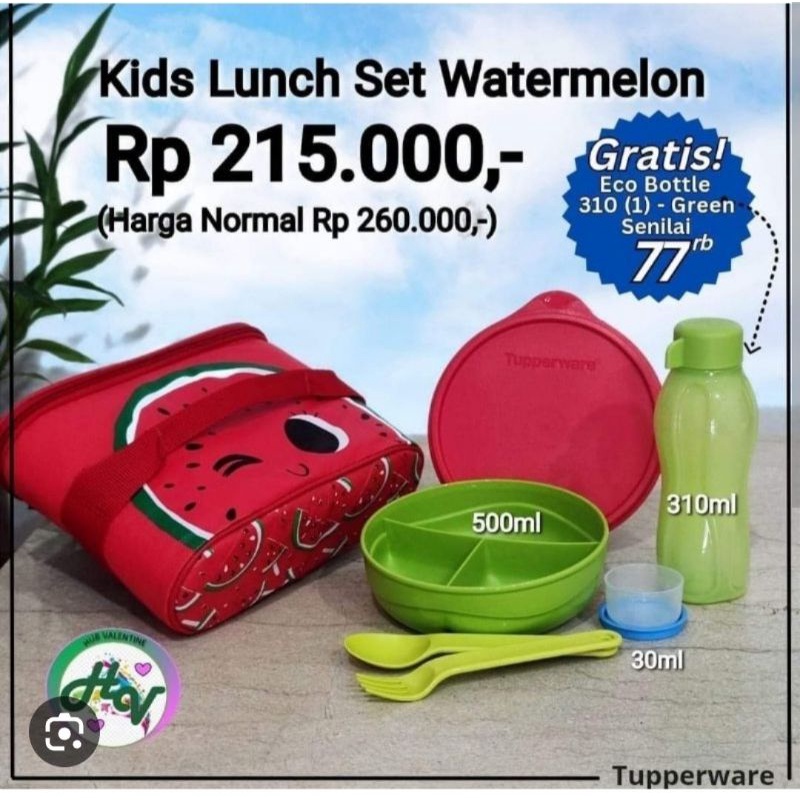 Jual Bekal Makan Kids Lunch Watermelon Tupperware | Shopee Indonesia