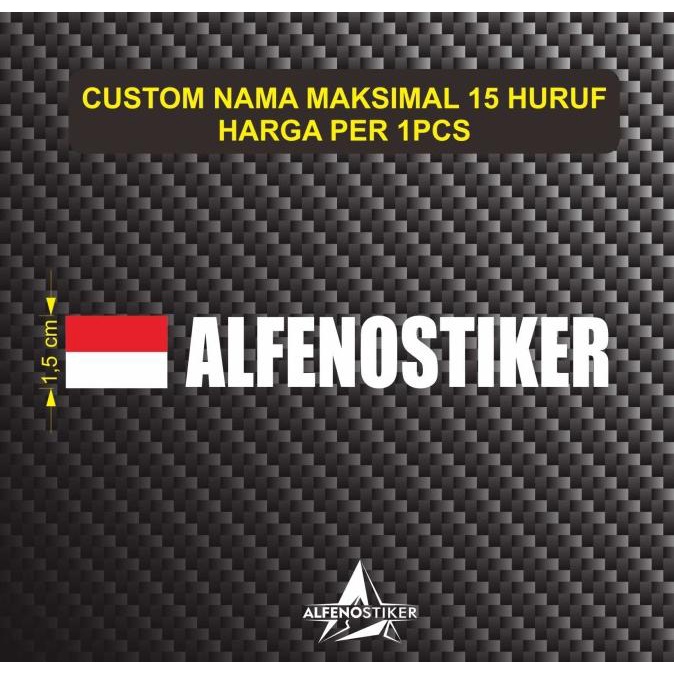 Jual Custom Stiker Cutting Nama Bendera Indonesia Sticker Kaca Mobil ...