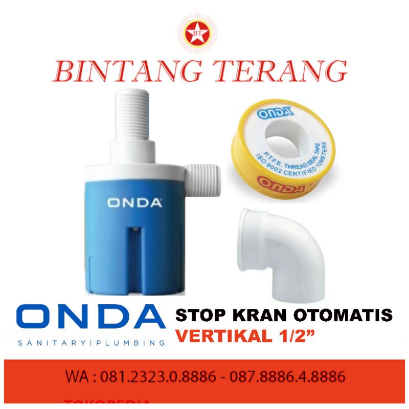 Jual Stop Kran Otomatis Onda 1/2" Vertikal / Pelampung Toren Floater ...