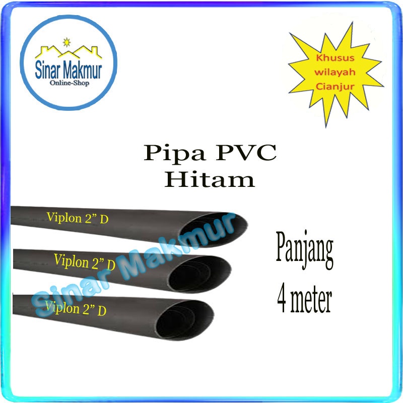 Jual Pipa Air PVC Hitam D 2" Inch (VIPLON) | Shopee Indonesia