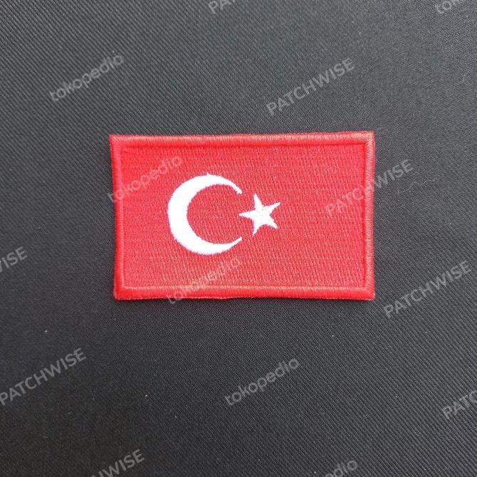 Jual >>>>>] Patch bordir bendera Turki | Turkiye | Turkey | Turkish Flag | Shopee Indonesia