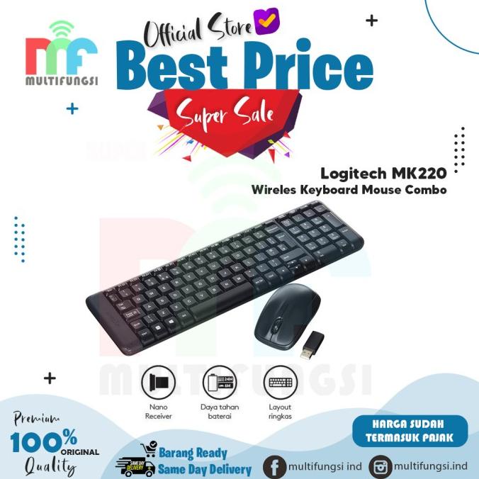 Jual Logitech Mk220 Wireless Combo Mouse And Keyboard Shopee Indonesia