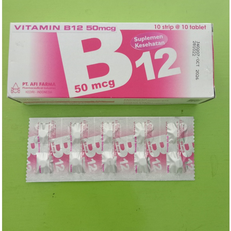 Jual Suplemen Vitamin B12 50mcg Strip Isi 10 Tablet | Shopee Indonesia