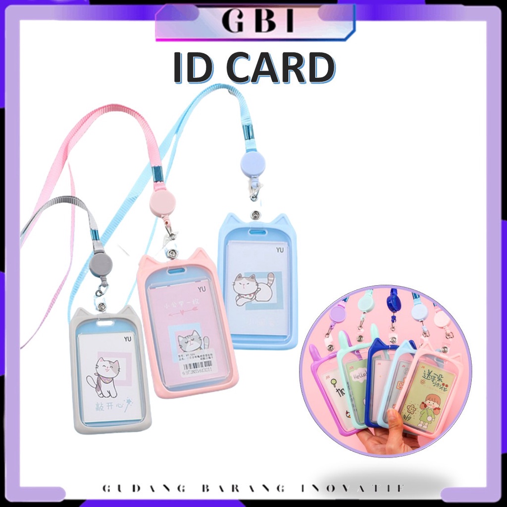 Jual GBI Name Tag Lanyard Gantungan Kartu Motif Kucing Kelinci Name Tag ...