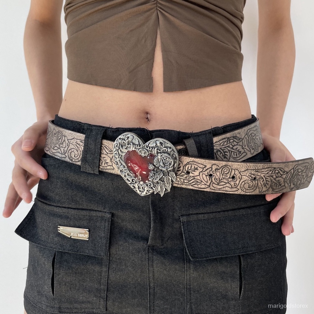 Jual Gaya punk kepribadian retro timbul sabuk cinta y2k hot girl all ...