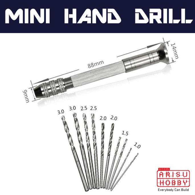 Jual Bor Tangan Mini Hand Drill Gundam Tool + Bits 10 Mata Bor | Shopee ...