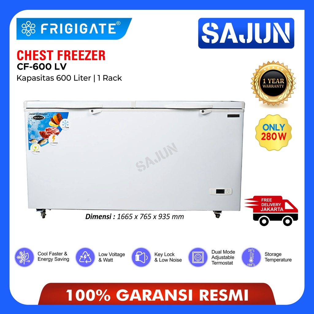 Jual FRIGIGATE CF-600 LV Chest Freezer 600 Liter CF600 LV Cooler ...
