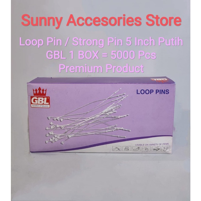 Jual Loop Pin / String Pin 5 Inch Putih GBL 1 BOX = 5000 Pcs Premium ...