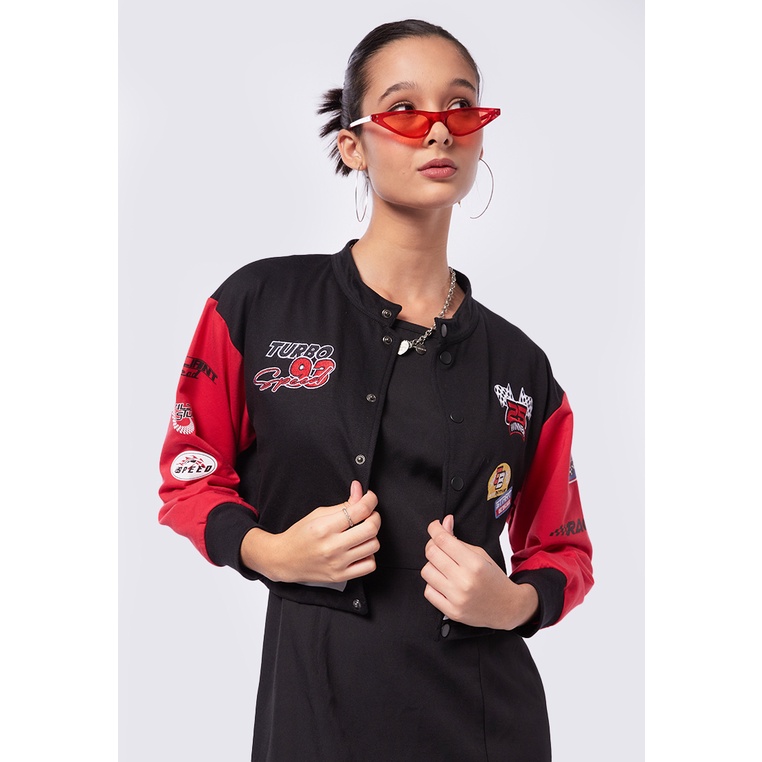 Jual COLORBOX Cropped Racing Jacket Multicolor | Shopee Indonesia