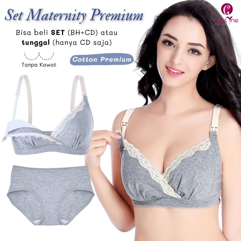 Jual Chelyne BH SET (Bra + CD) Hamil Maternity T1526 / CD TM1113 - Bahan Kaos Katun | Shopee ...