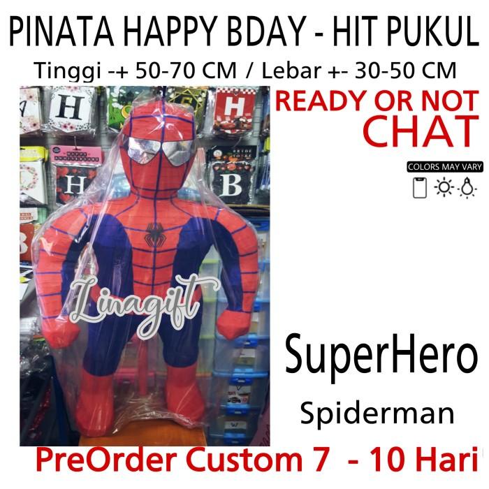 Jual Pinata Happy Birthday Ulang Tahun Spiderman Ready Grab Gojek ...