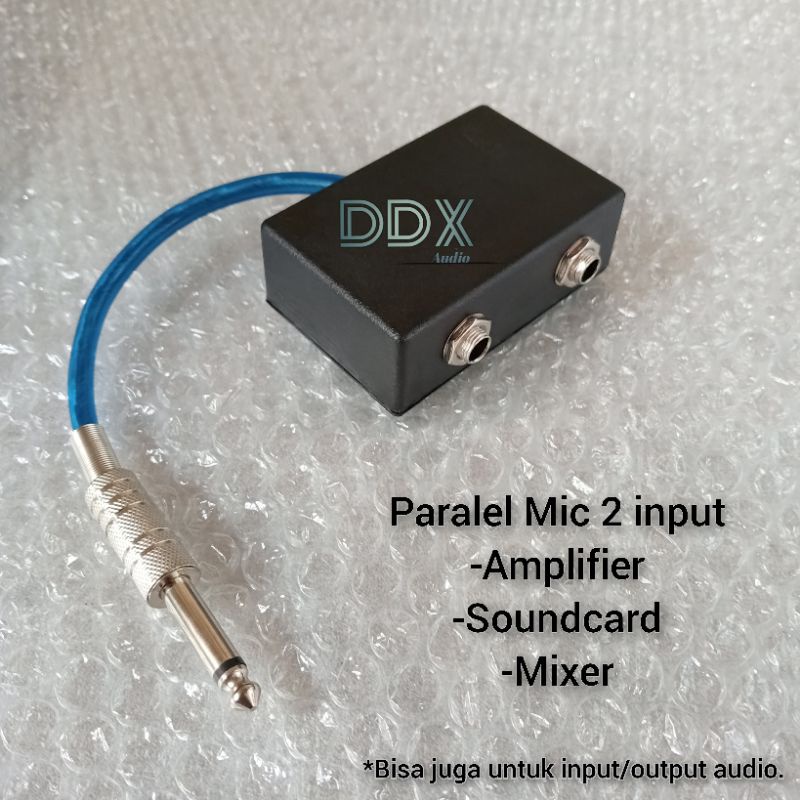 Jual PARALEL MIC 2 INPUT / PENAMBAH input MIC/ CONVERTER VOCAL MIC ...