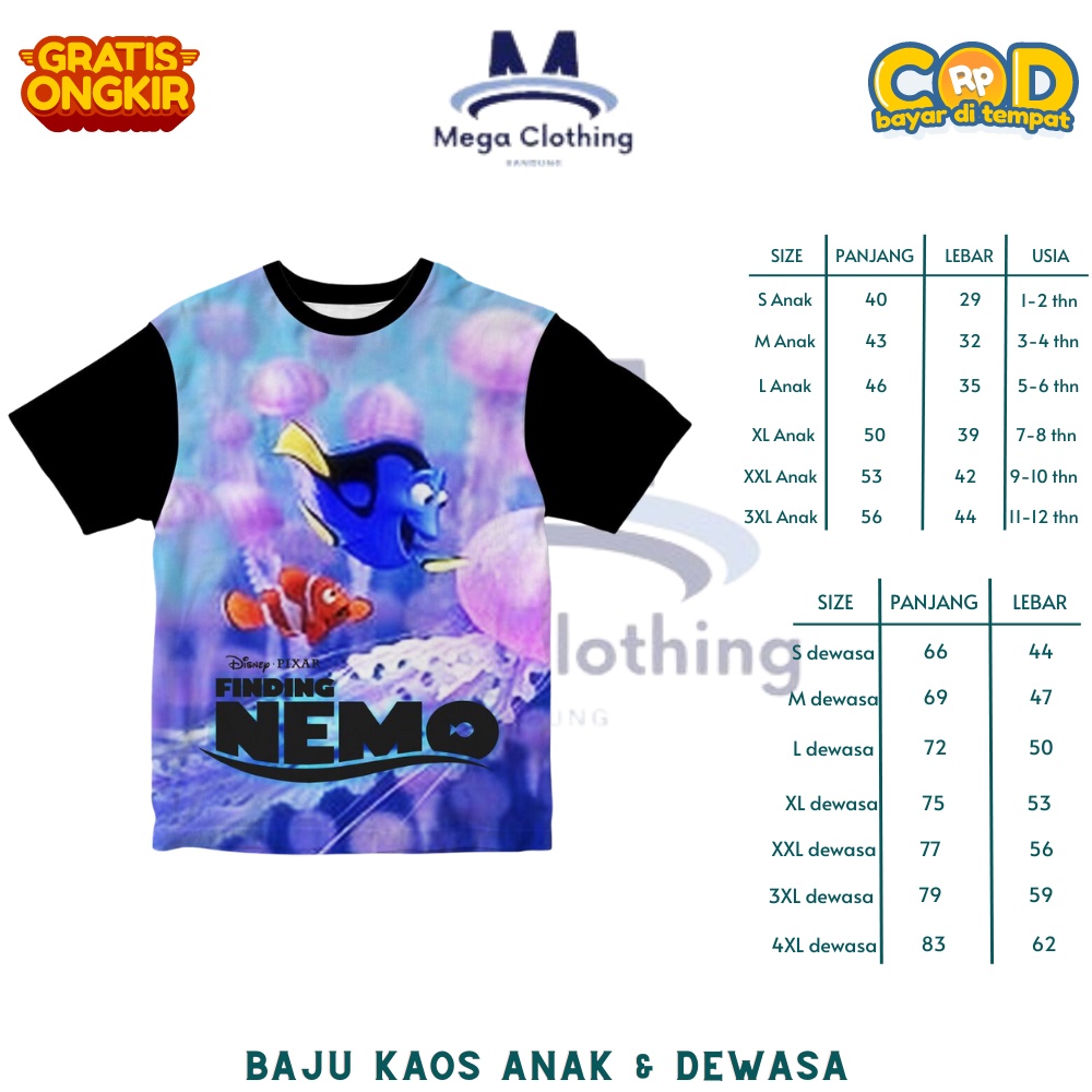 Jual Kaos Finding Nemo v8 Anak & Dewasa - Baju Couple Anak & Dewasa ...