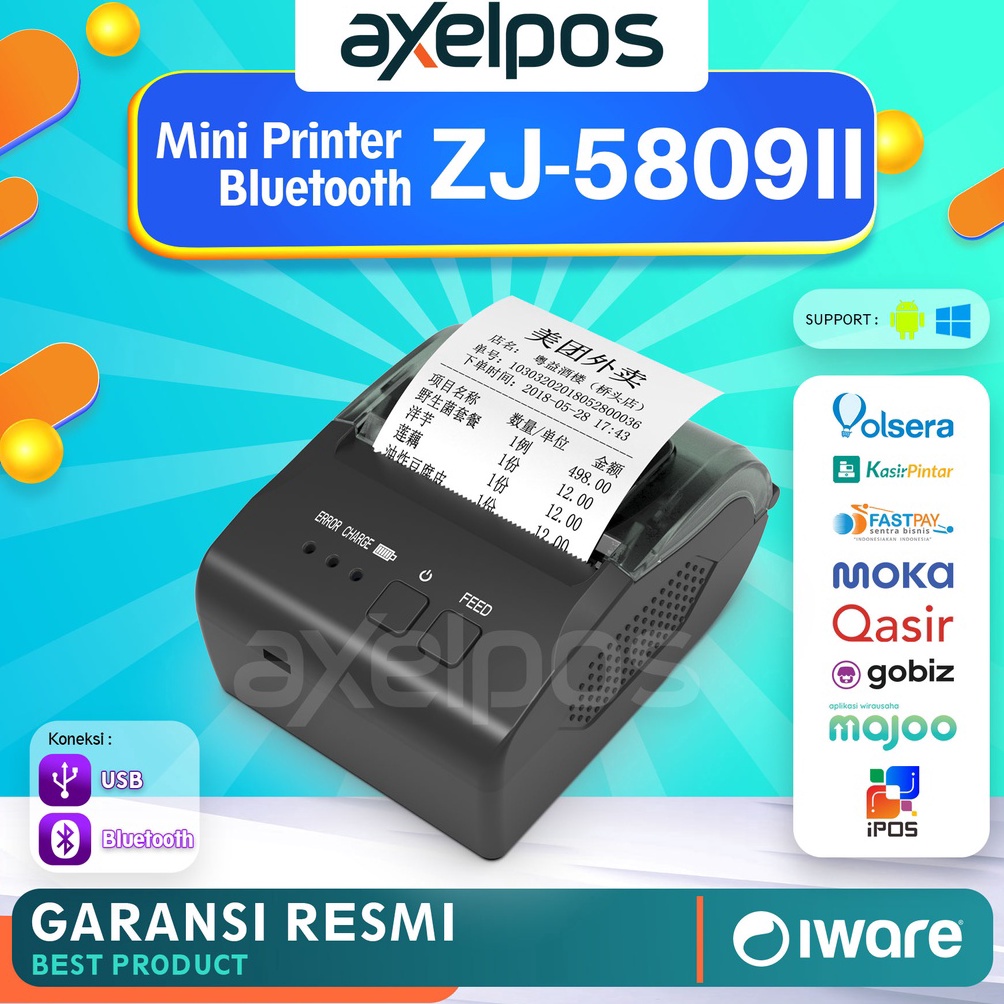 Jual Model Terkini.. PRINTER BLUETOOTH MINI IWARE ZJ-58MP 0PM | Shopee ...