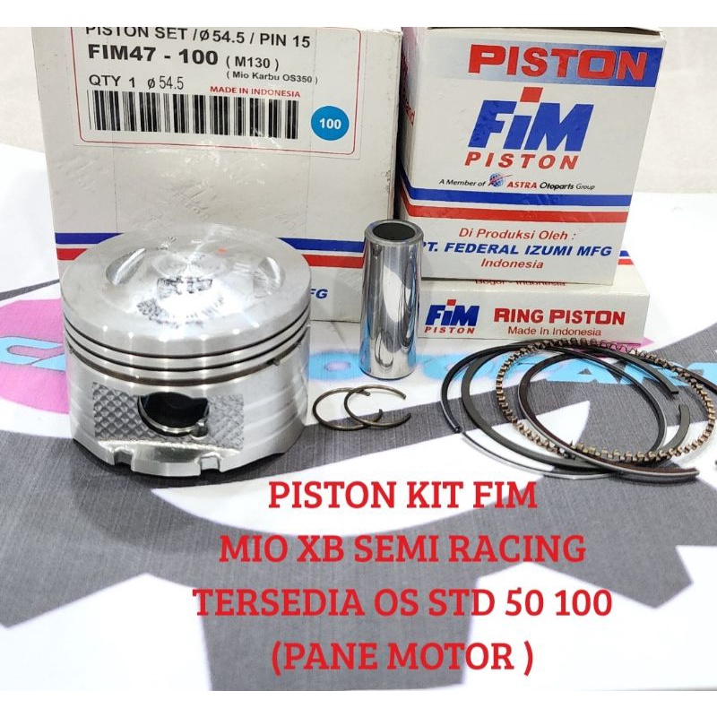 Jual PISTON KIT SEHER SET FIM OVERSIZE STANDAR 50 100 MIO XB PNP MIO ...