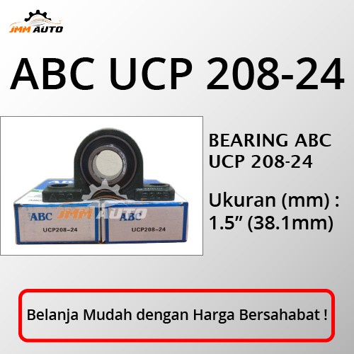 Jual BEARING ABC UCP 208-24 PILLOW BLOCK BEARING DUDUK 1.5" (38.1mm) | Shopee Indonesia