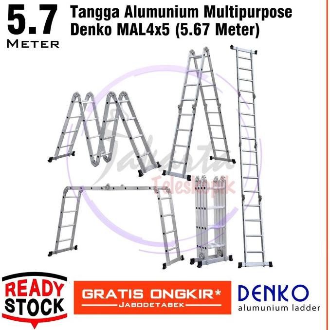 Jual Tangga Multipurpose 5,7 Meter Tangga Lipat Tangga Alumunium Denko ...
