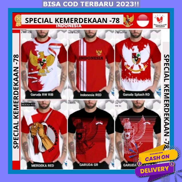 Jual Baju Kaoss Merah Putih Bsju Dirgahayu Bj Ksos Kemerdekaan Viral Kekinian Terbaru Bju Tujuh ...