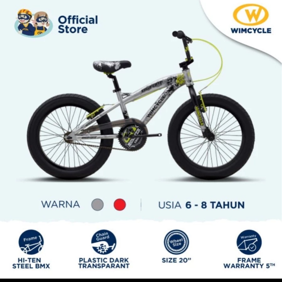 Jual sepeda BMX 16/18/20 WIMCYCLE BIG FOOT | Shopee Indonesia