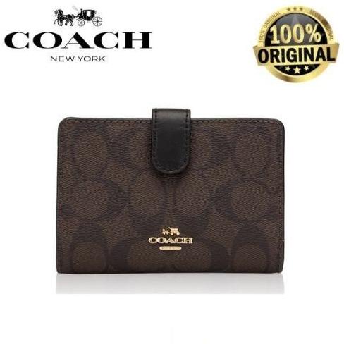 Jual Coach Wallet Medium Corner Zip Wallet In Signature Coach Original ...