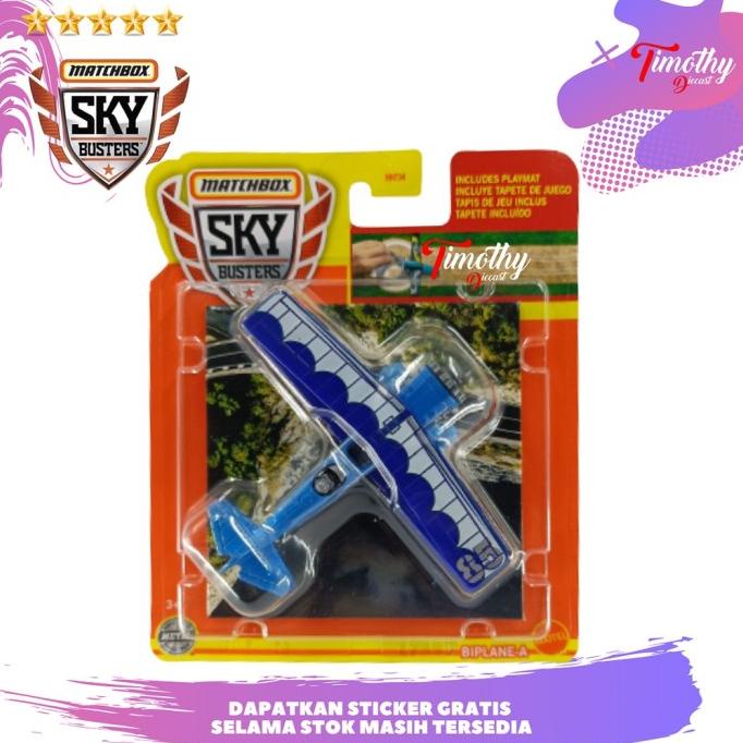 Jual Matchbox Biplane A Biru Sky Busters Pesawat | Shopee Indonesia