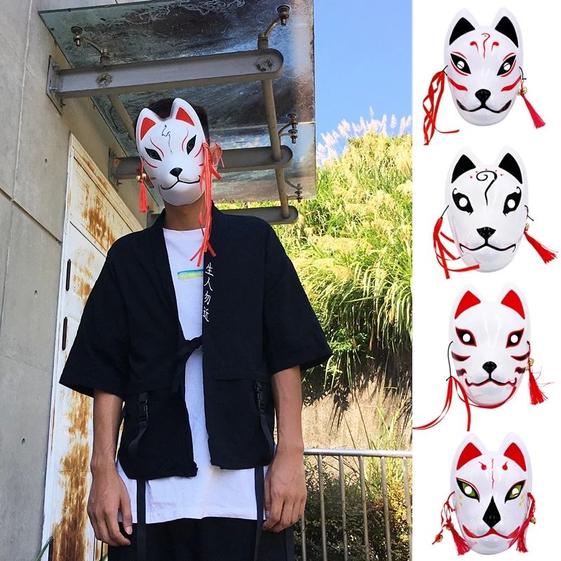 Jual Tog Kitsune Fox Rubah Mask Tog Cosplay Anime Jepang Anbu Red Merah ...