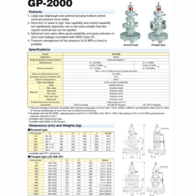 Jual Prv(Pressure Reducing Valve ) Yoshitake Gp2000 Jis 20K Dn100(4 ...