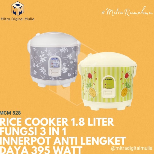 Jual REKOMENDASI Miyako MCM 528 Silver Magic Com Rice Cooker [ 1.8 ...