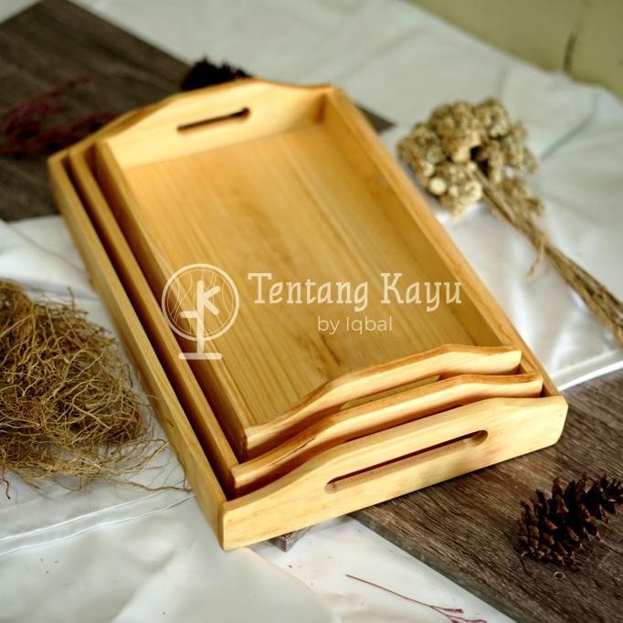Jual Wooden Tray Nampan Kayu Baki Kayu Kotak Panjang Besar Kecil Sedang ...