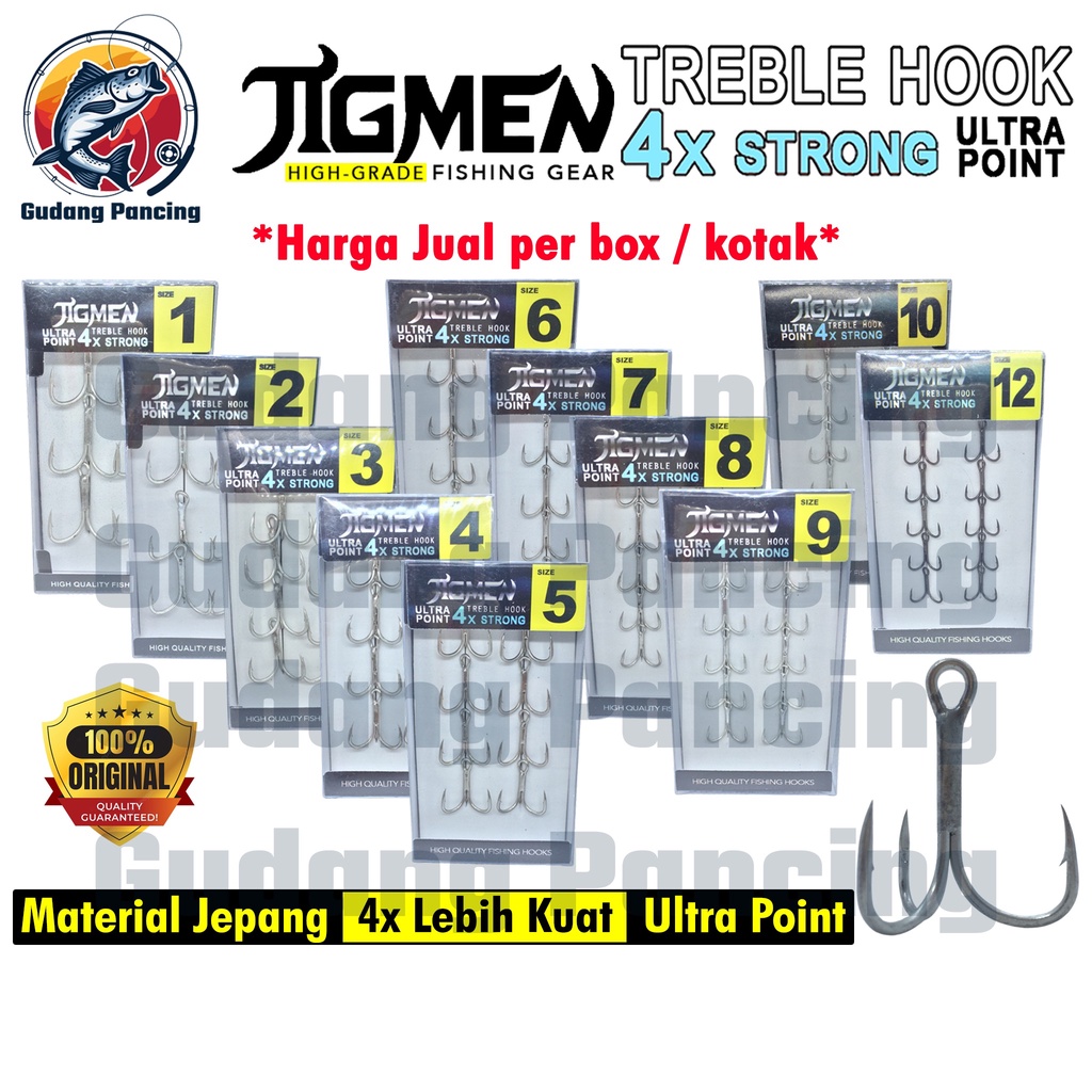 Jual JIGMEN Treble Hook Ultralight 4x Strong Ultra Point Kail Jangkar ...
