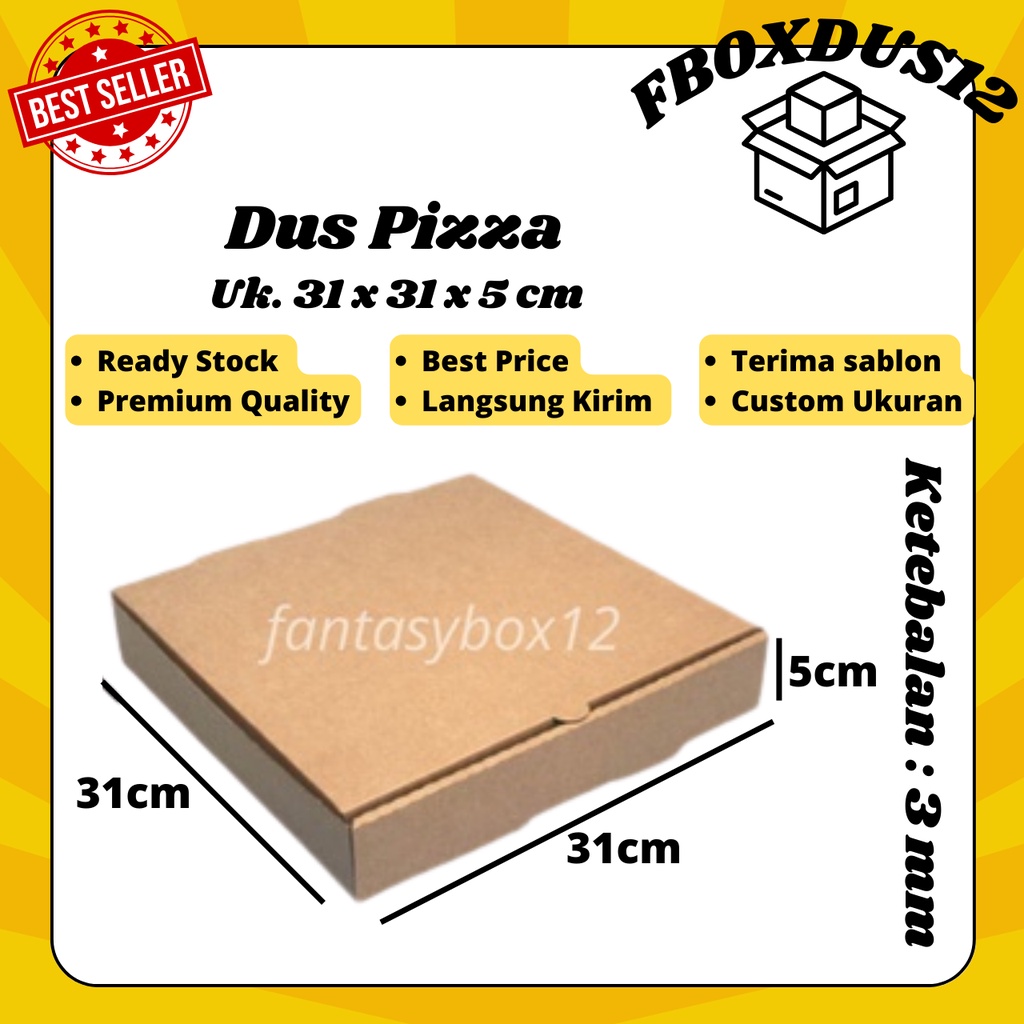 Jual Kardus Pizza/Dus/Box Pizza- Jam Dinding-Pakaian-Donut 31x31x5cm ...