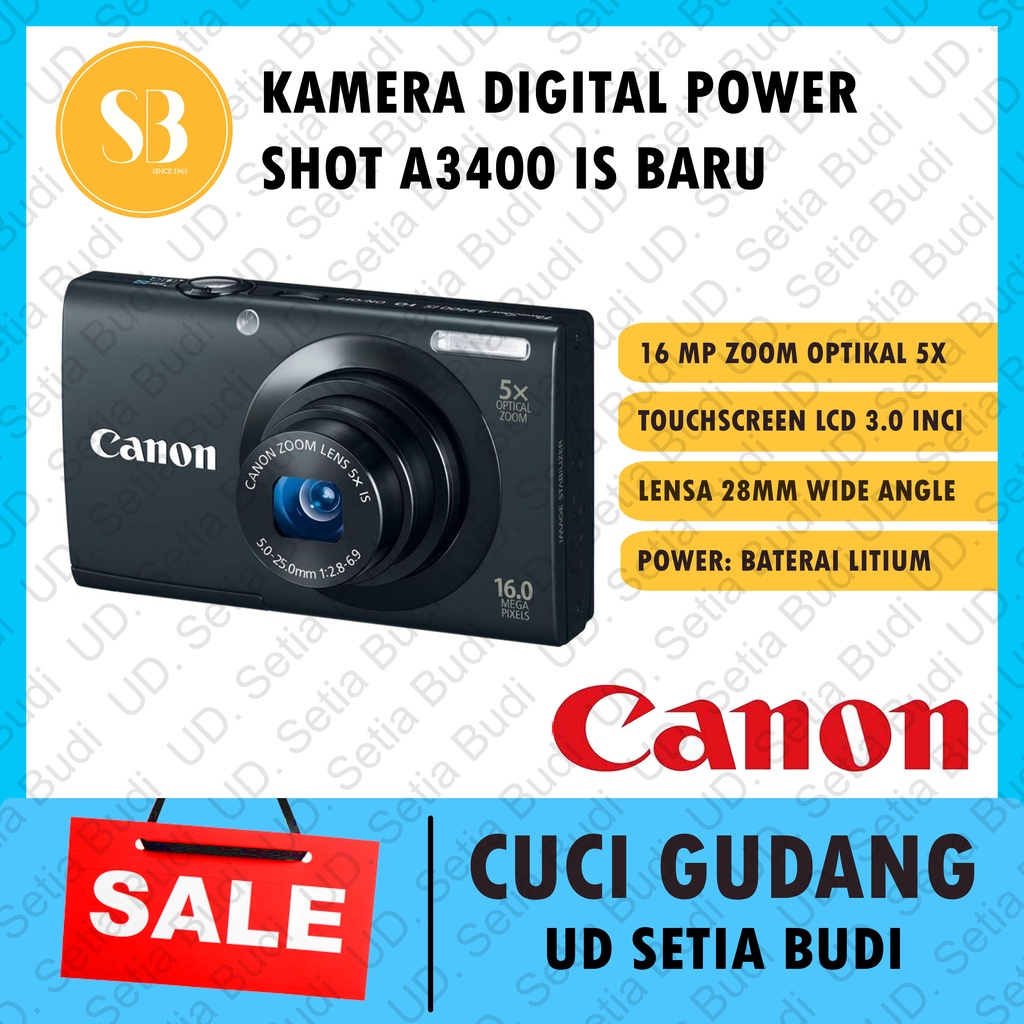 Jual Kamera Digital Canon Powershot A3400 IS Asli Jepang Baru dan Murah ...