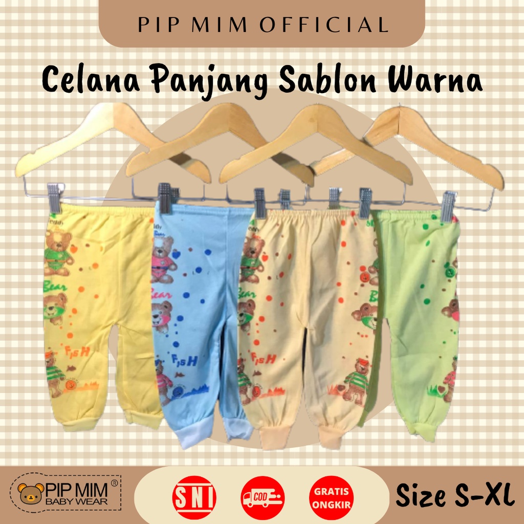 Jual Pip Mim Baby - Celana Panjang Bayi Motif Sablon Gambar Lucu Bahan ...