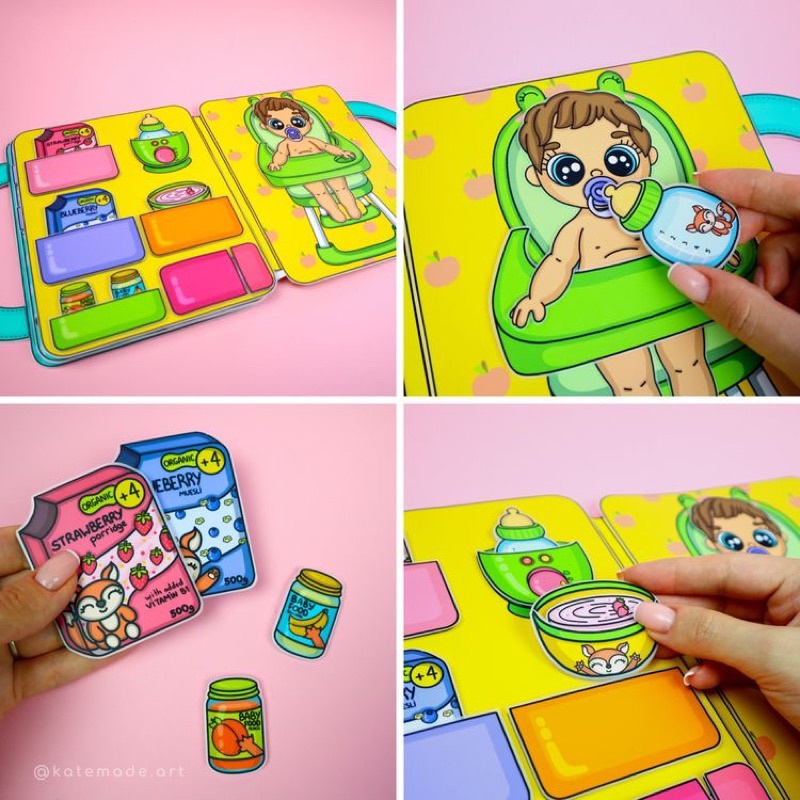 Jual Mainan edukasi Paper Doll baby Care SUDAH DISUSUN busy book mainan ...