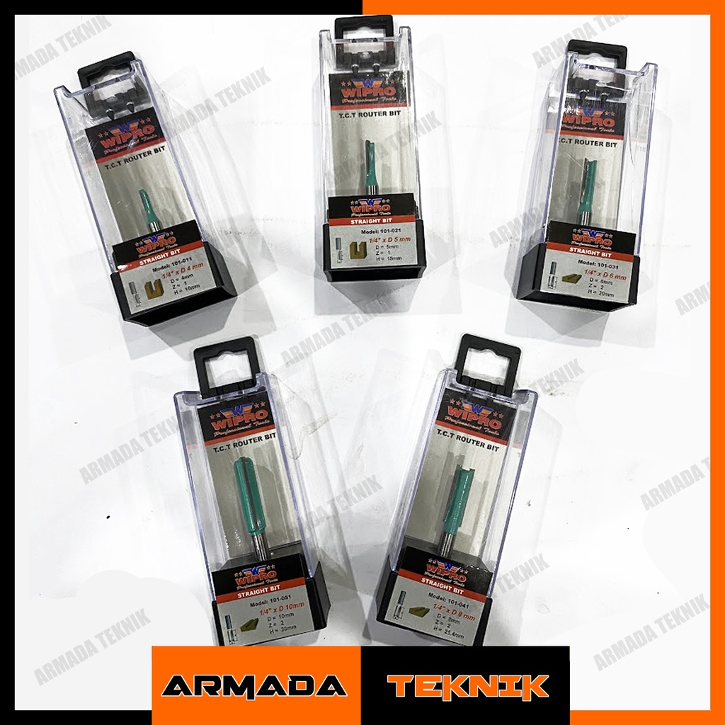 Jual Mata Profil Router Straight Bits 1/4" 4 5 6 8 10 mm Wipro | Shopee ...