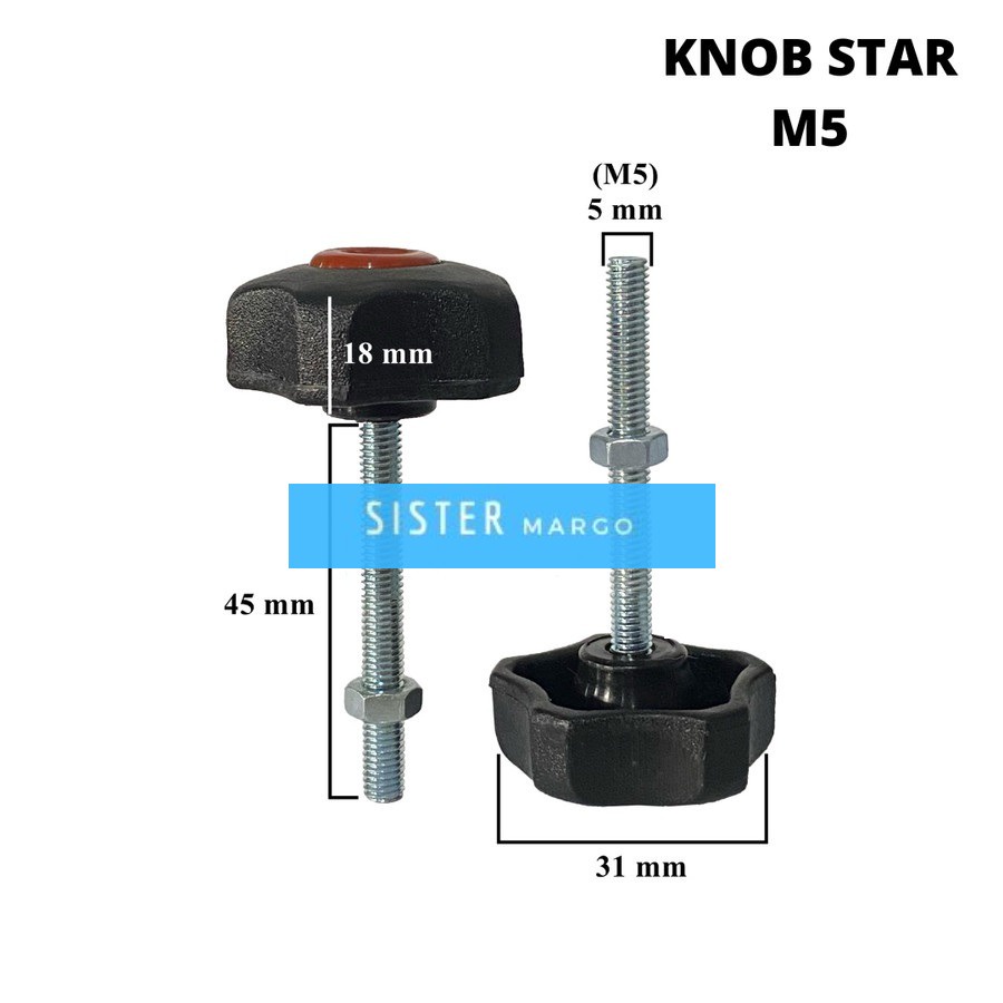 Jual Knob Star Adjuster Baut M5 T45 Orange | Shopee Indonesia