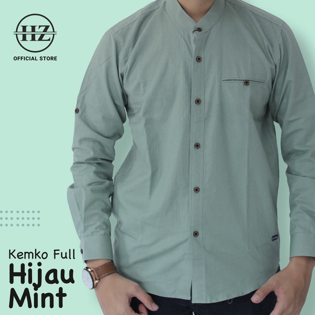 Jual KEMEJA KOKO KEMKO PRIA DEWASA LENGAN PANJANG HIJAU MINT KATUN ...