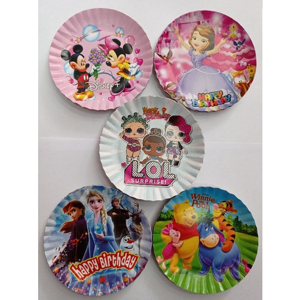 Jual Piring Kertas Tart Cake / Piring Kue Ulang Tahun Karakter Anak (isi 10 pcs) | Shopee Indonesia