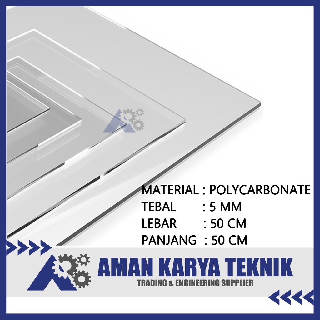 Jual Polikarbonat Lembaran ( Polycarbonate Sheet ) 5 mm x 50 cm x 50 cm ...