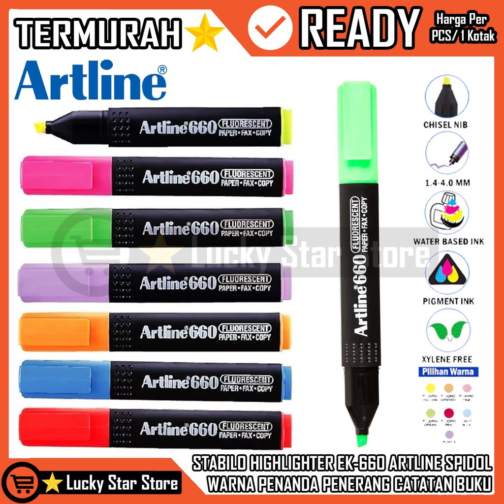 Jual STABILO SETABILO SPIDOL WARNA HIGHLIGHTER EK-660 ARTLINE SPIDOL WARNA PENANDA PENERANG ...