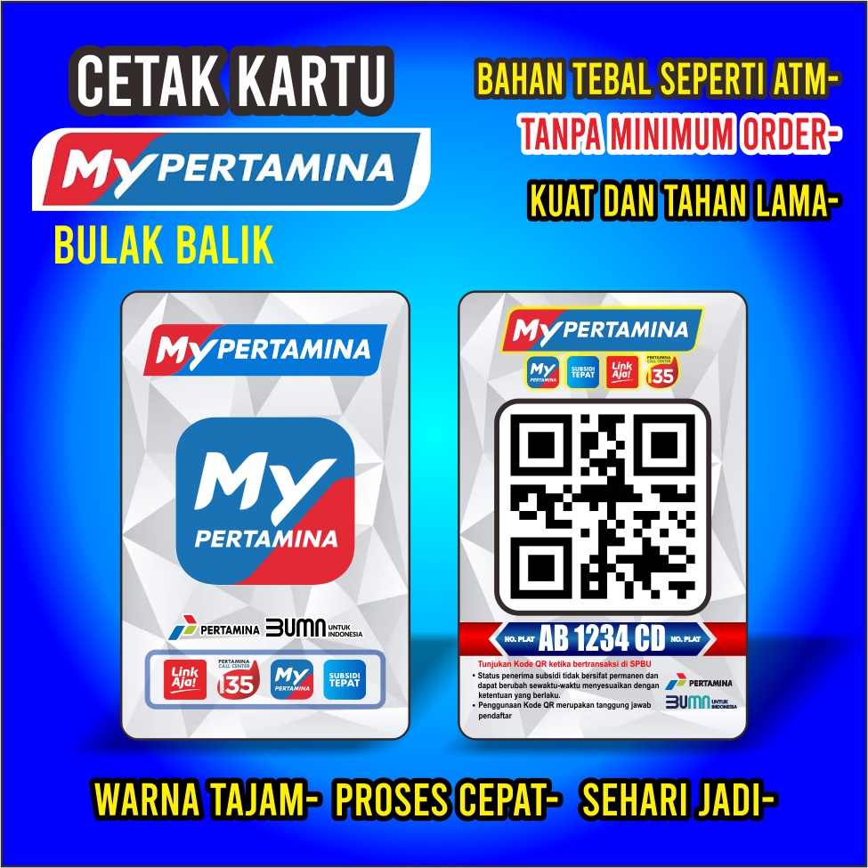 Jual CETAK KARTU MY PERTAMINA ( BISA CUSTOM FOTO DLL ) | Shopee Indonesia