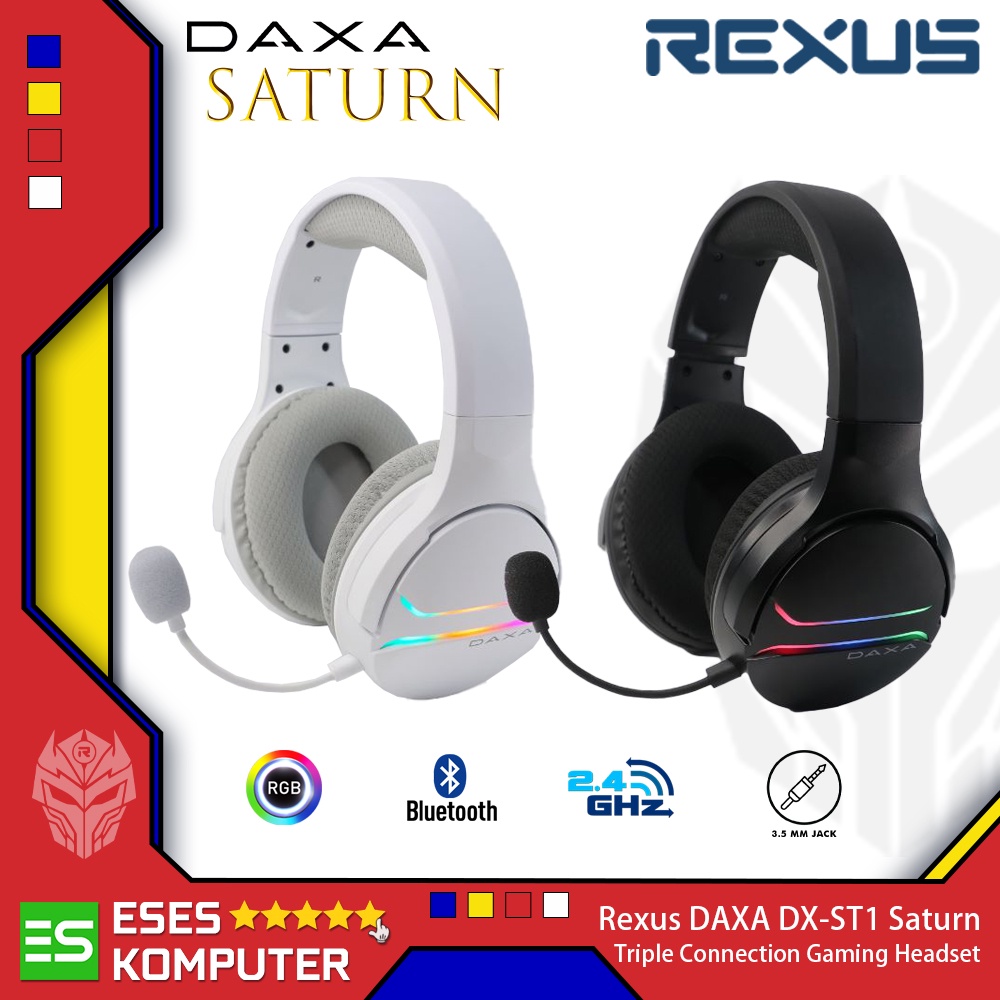Jual Headset Rexus Daxa Saturn ST1 / ST 1 Wireless RGB | Headset Gaming ...