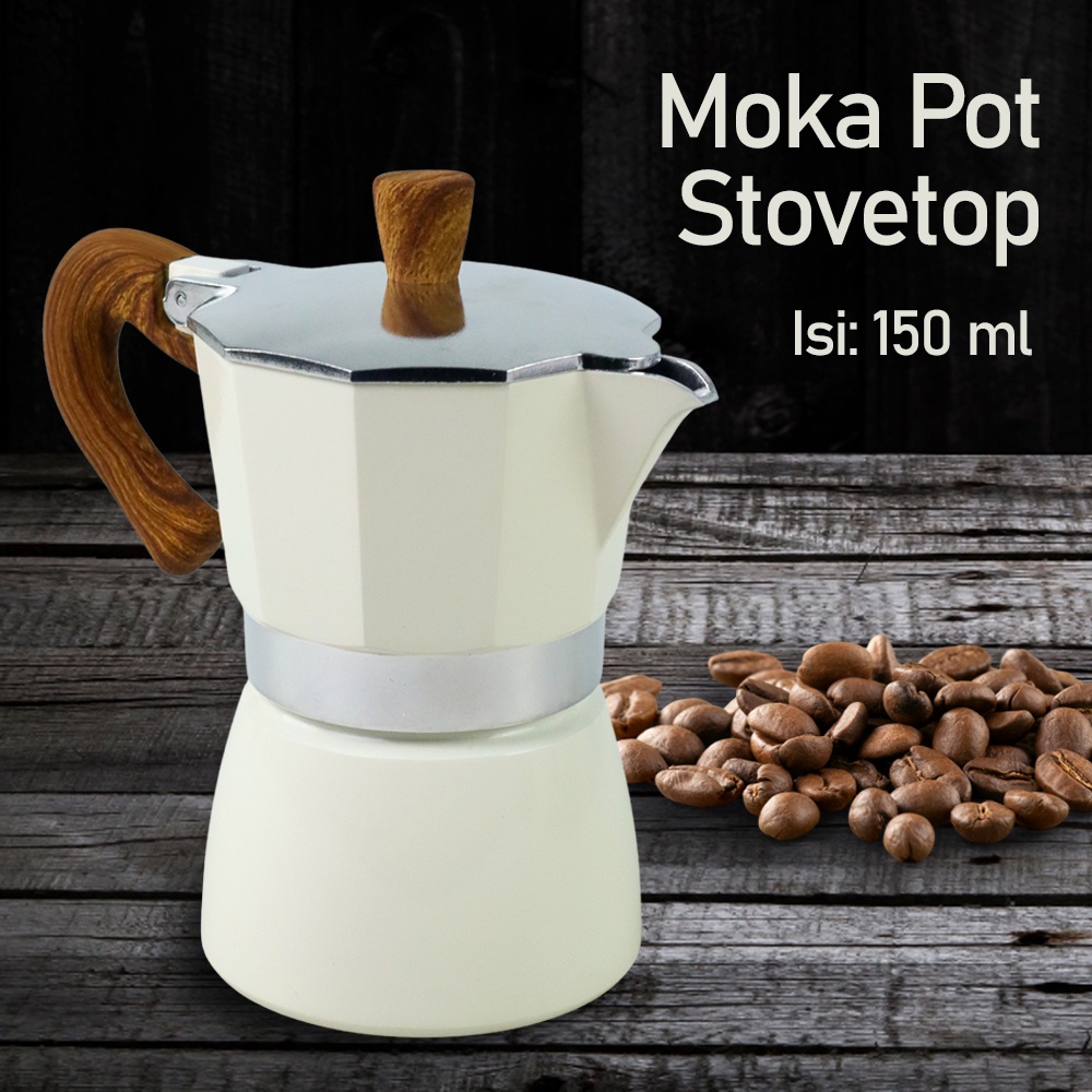 Jual Teko Kopi Moka Pot Stovetop Filter Espresso Coffee 150ml ORIGINAL ...