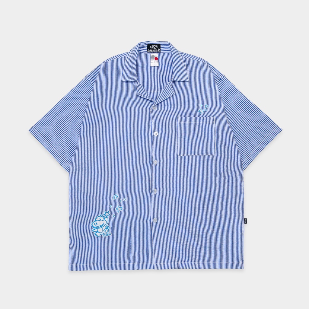 Jual CRSL Odin Winkler Shirt Royal Blue | Raya Collection | Kemeja ...